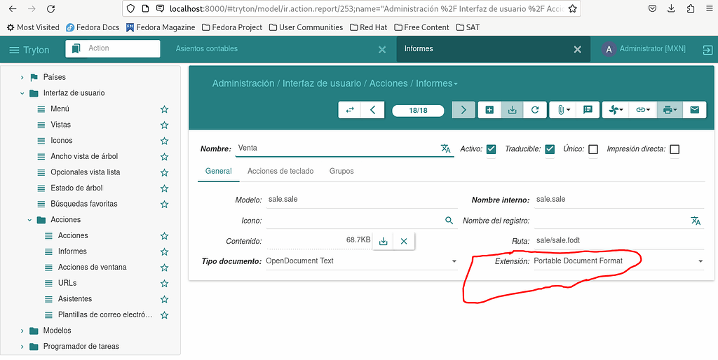 Report in PDF Format using docker image tryton/tryton:6.6-office - User - Tryton Discussion