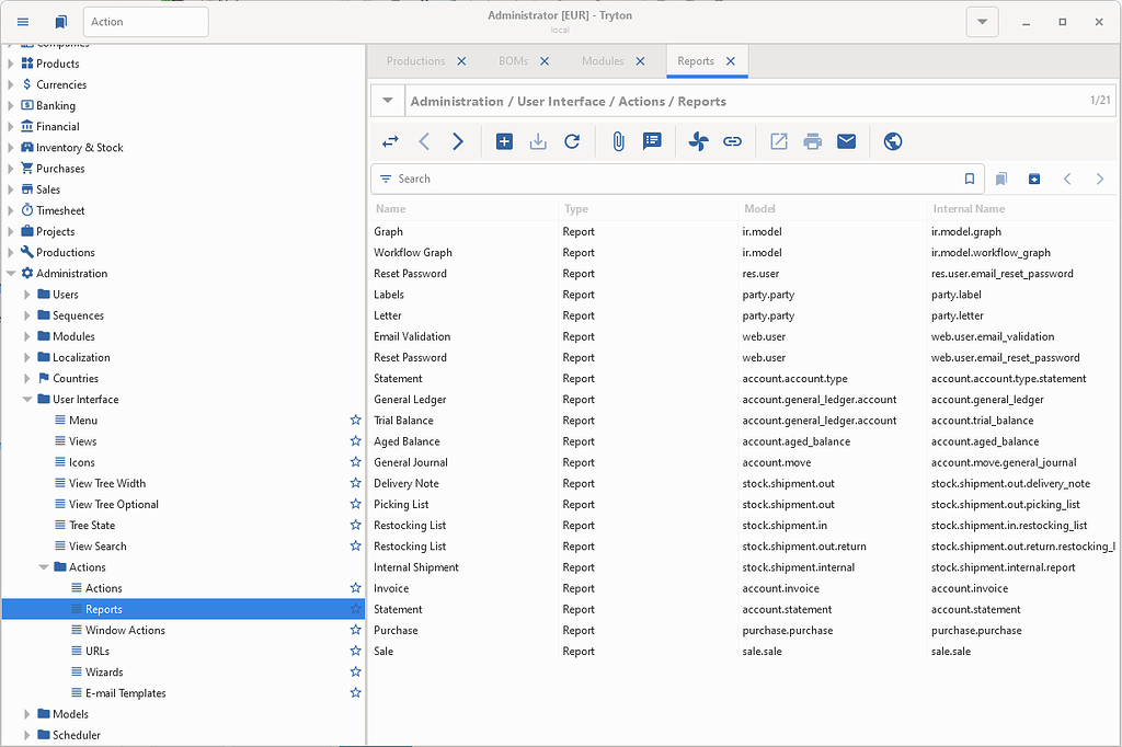 How to add report from UI - User - Tryton Discussion